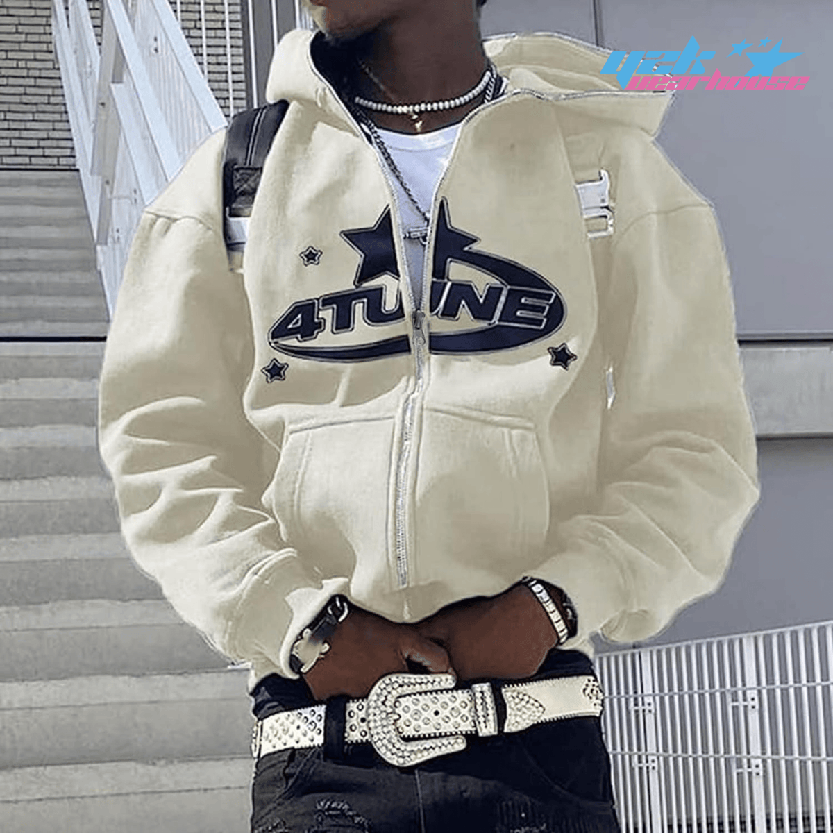 Full Zip 4Tune Blanc - Y2K Wearhouse